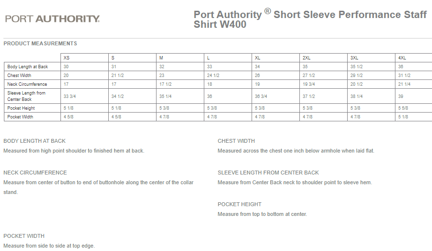 W400 Port Authority ® Short Sleeve Performance Staff Shirt - Agrace