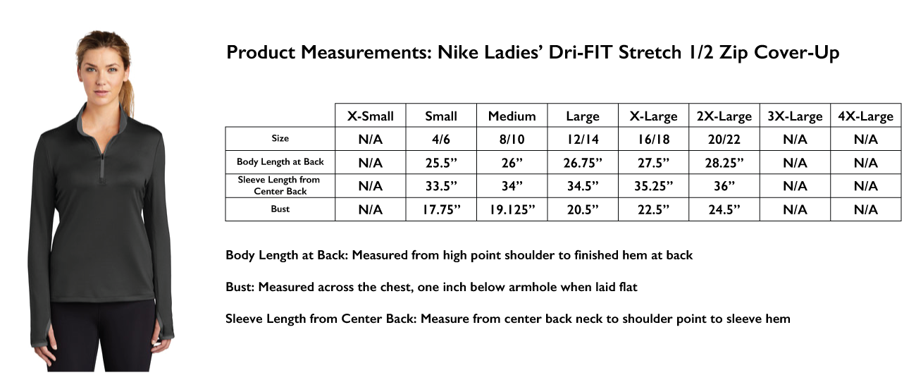 Nike Ladies Dri-FIT Stretch 1/2 Zip Cover-Up - Jacuzzi