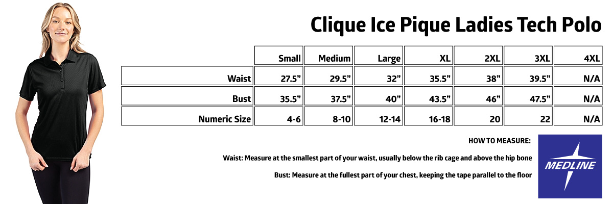 Clique Ice Pique Womens Tech Polo - Medline